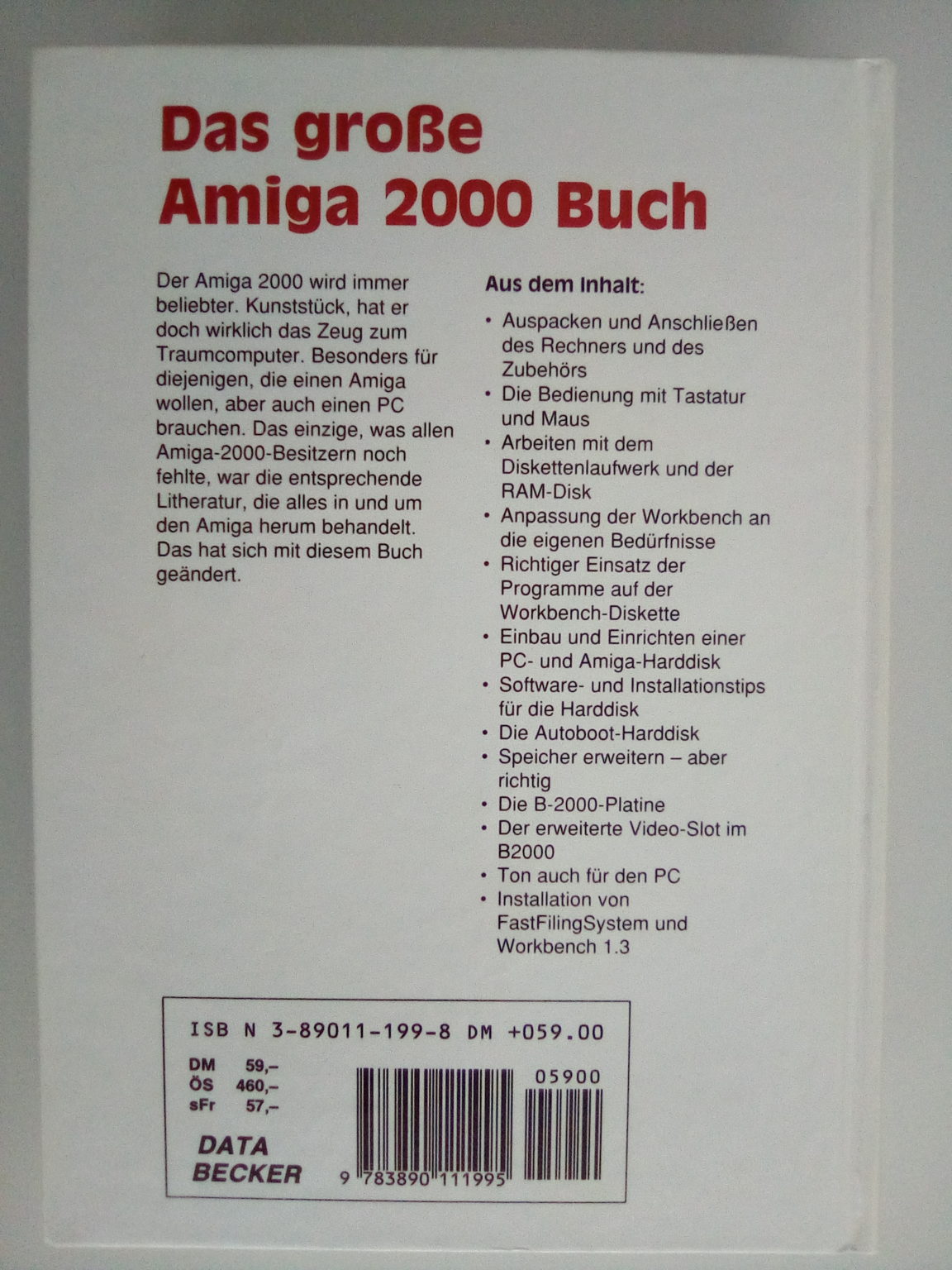 DATA BECKER Das große AMIGA 2000 Buch (BUCH DEUTSCH) – \X4a