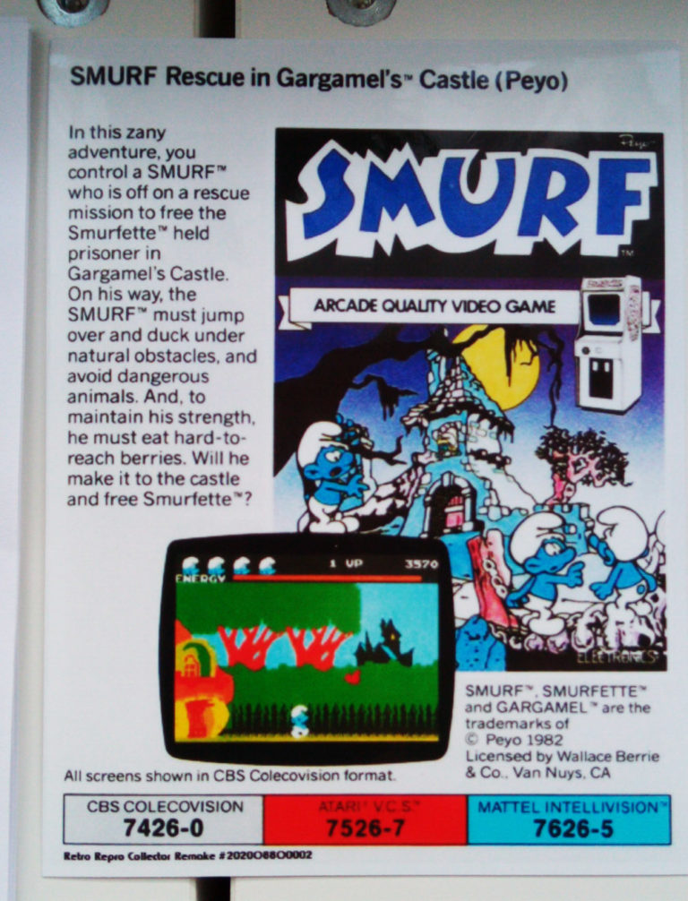 Atari VCS2600/7800 game SMURF – \X4a